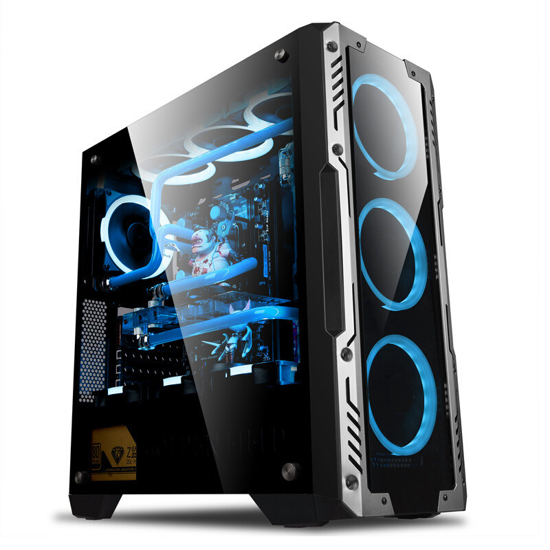 【金河田(Golden field)系列】金河田峥嵘Z2台式机电脑游戏水冷主机箱玻璃面板大侧透ATX机箱图片,高清实拍图—苏宁易购